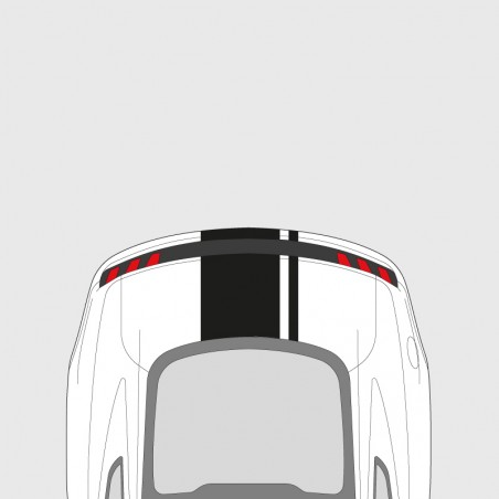 Stickers Bande Simple et Un Liseré pour Coffre de Ford Mustang