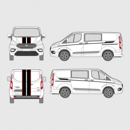Ma Belle Voiture - Ford Transit Custom Hood, Hatch and Side Stripe ...