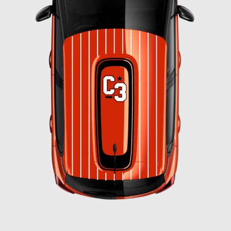 Stickers Sport C3 pour Toit de Citröen C3
