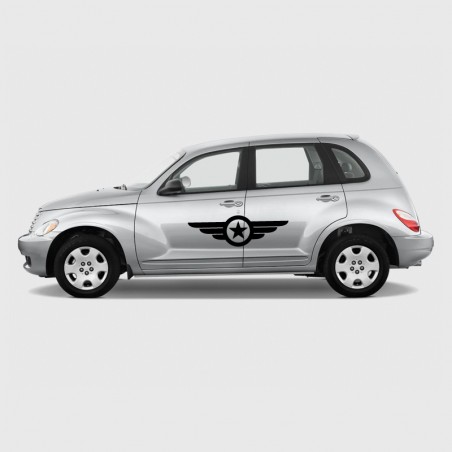 Adhesive Winged Star Decals for PT Cruiser's side