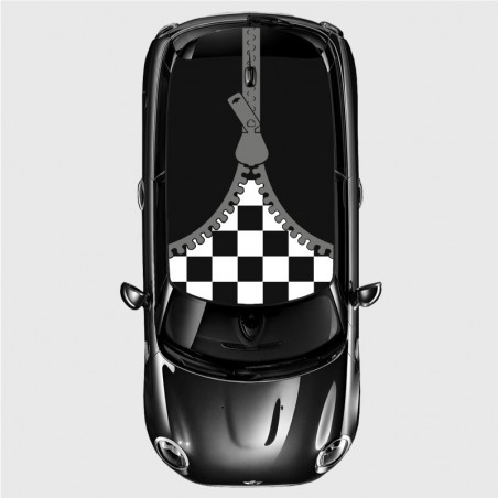 Adhesive Checkered zipper decal for Mini's Roof
