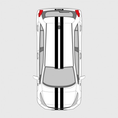 Kit Stickers Kia Picanto Strip Double Hood Roof and Trunk