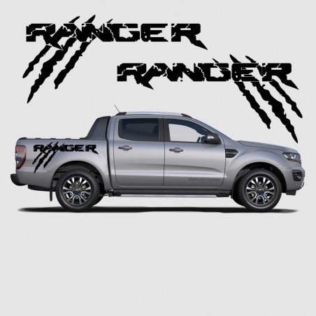 Destroyed Ranger Logo Sticker with Claws for Ford Ranger Side