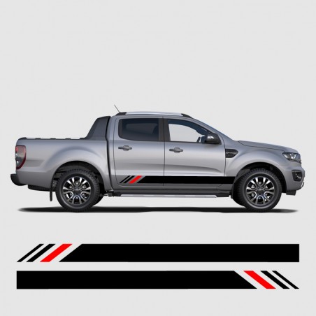 Two-tone Degraded Strips Decal for Ford Ranger Side