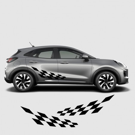 Stickers Damier Latéraux de Ford Puma